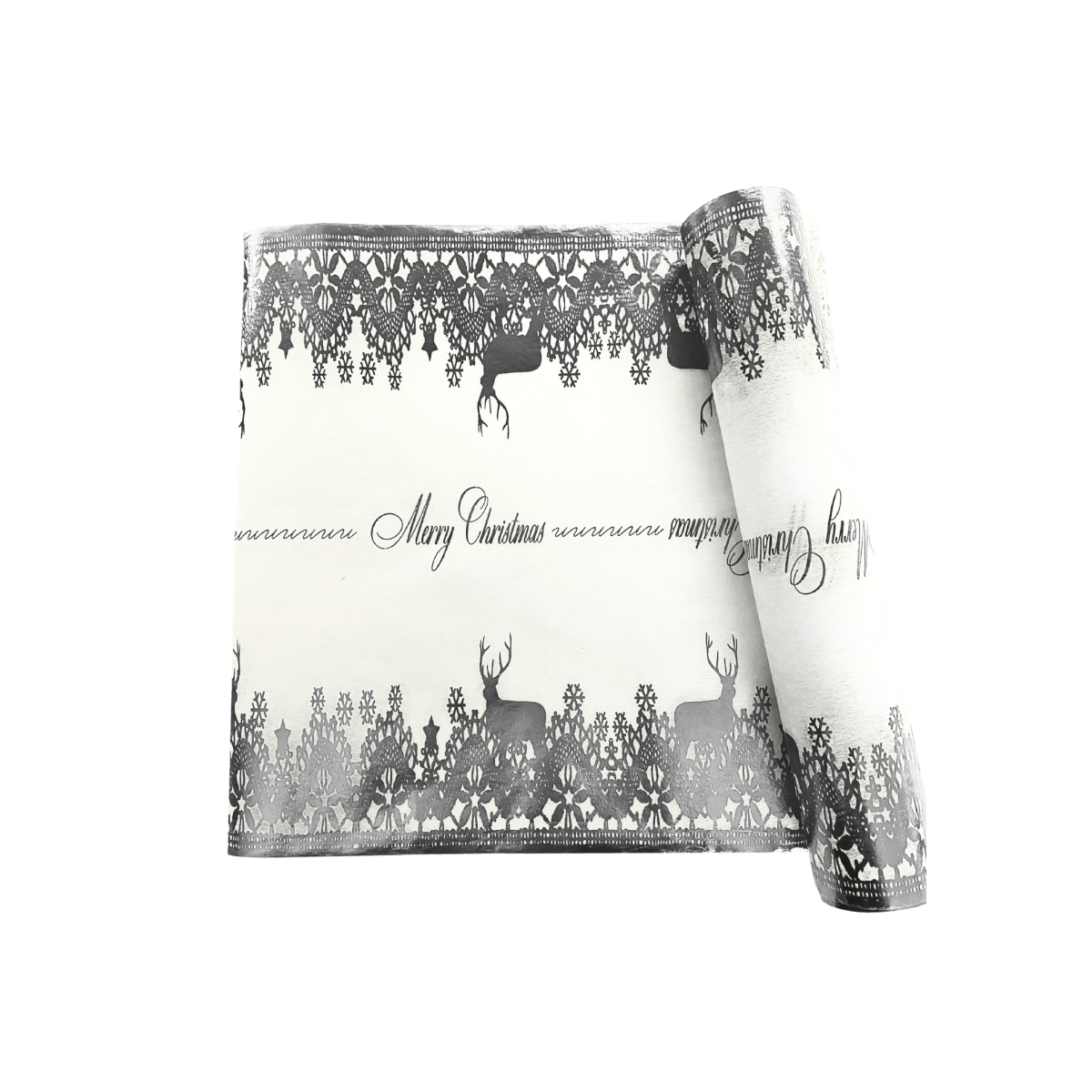 Christmas Silver Table Runners (Reindeer Design) - Place Matters
